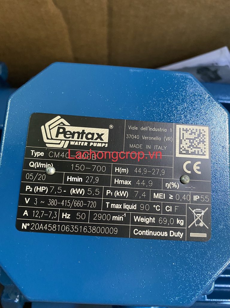 Máy bơm nước Pentax CM40-200B nhập khẩu, triết khấu cao, ưu đãi lớn