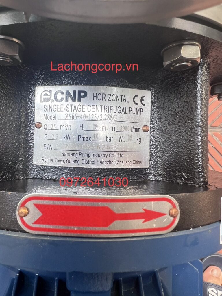 Máy bơm nước ly tâm trục ngang CNP ZS65-40-125/2.2